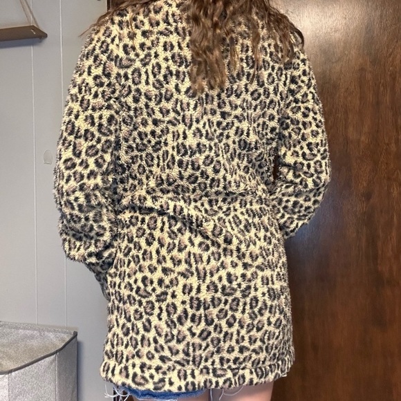 Calvin Klein | Jackets & Coats | Calvin Klein Thick Sherpa Leopard ...
